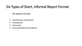 Short, Informal Reports | PPTX