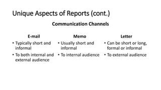 Short, Informal Reports | PPTX