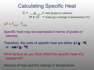 Specific Heat Equation