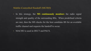 "Handoff Detection and Handover Techniques in Cellular Systems: Strategies Including MACHO, NCHO ...
