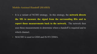 "Handoff Detection and Handover Techniques in Cellular Systems: Strategies Including MACHO, NCHO ...