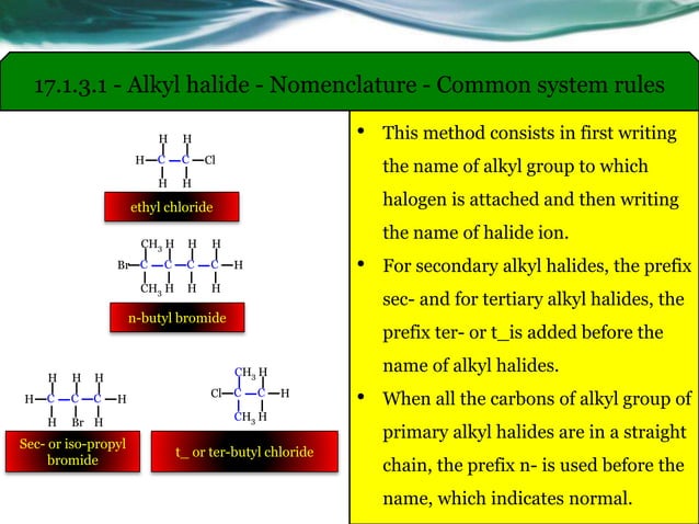 Chapter 17 alkyl halides and amines | PPTX | Chemistry | Science