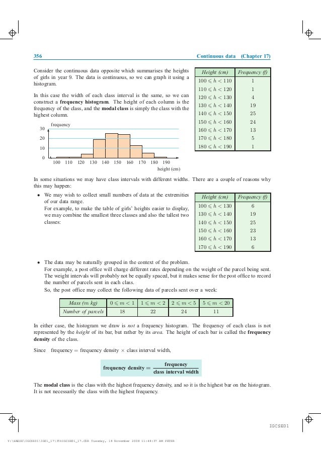 Chapter 17 - Continuous Data