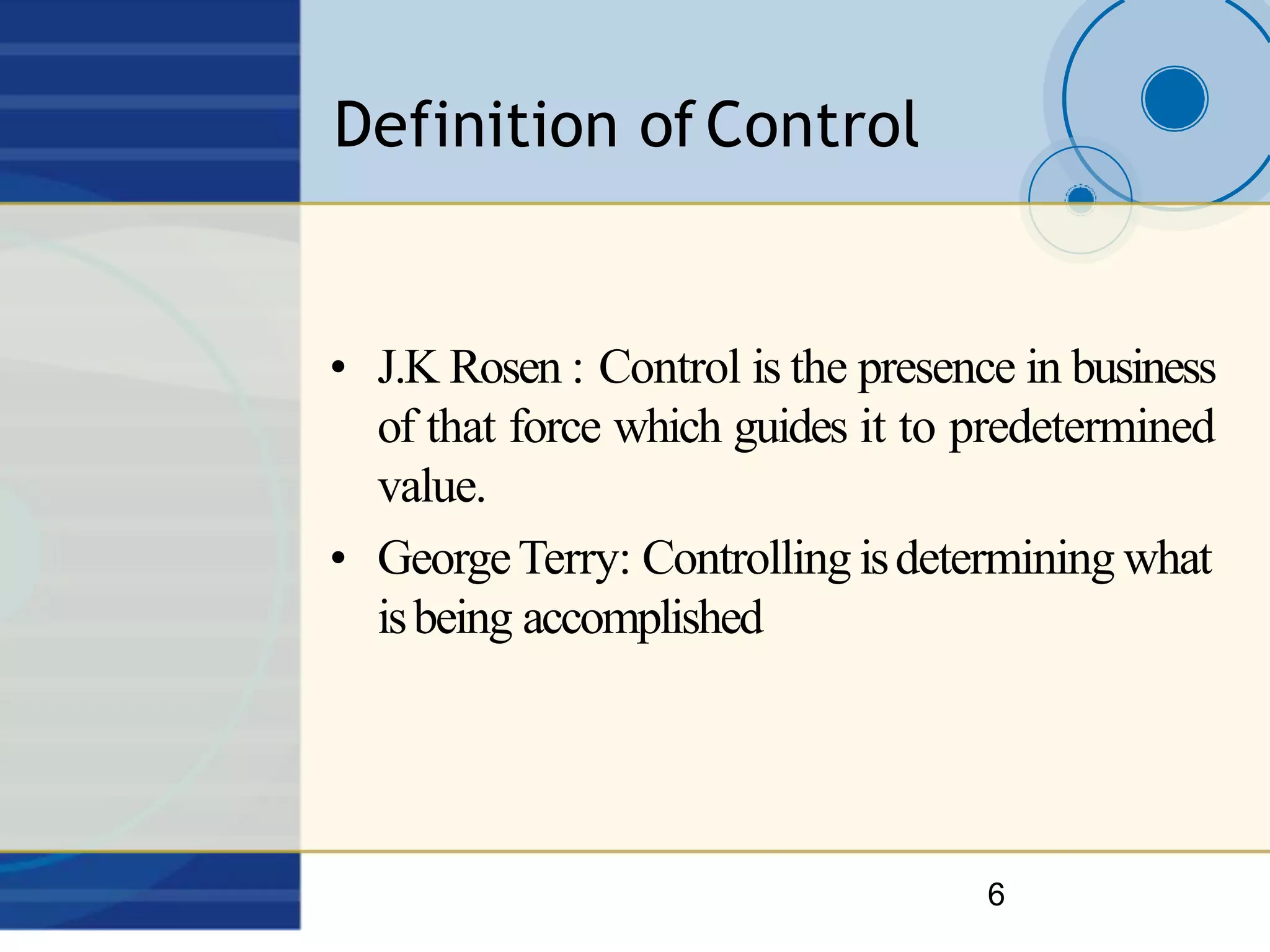 Controlling in Management - Definition,Scope,Steps,Techniques | PPTX