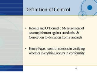 Controlling in Management - Definition,Scope,Steps,Techniques | PPTX