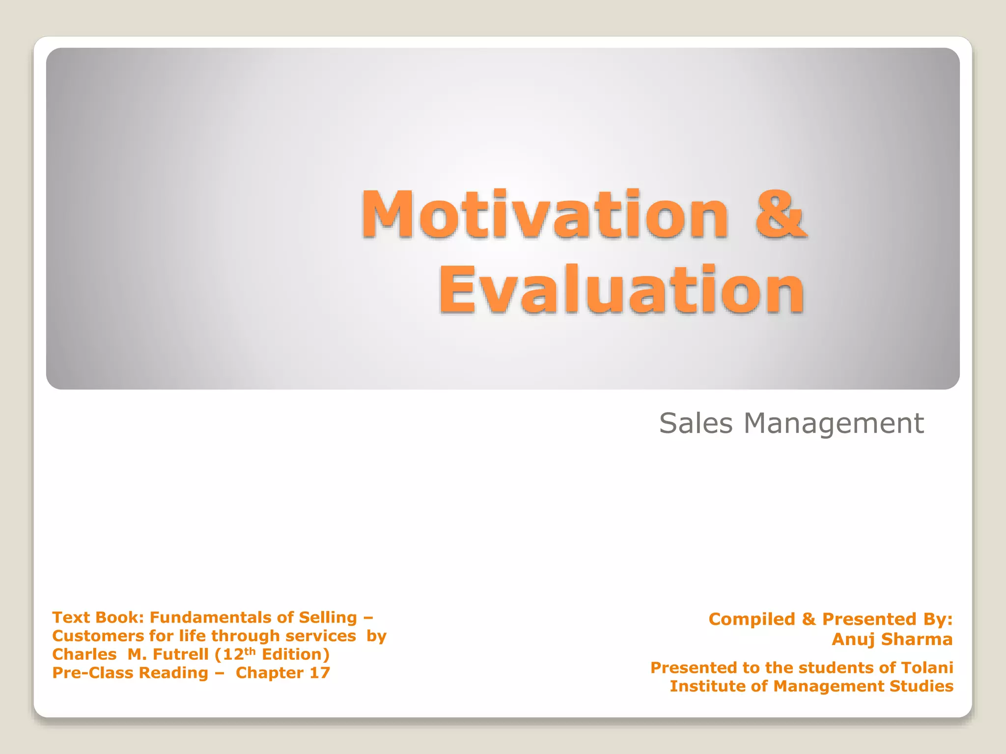 Motivation & Evaluation | PPT