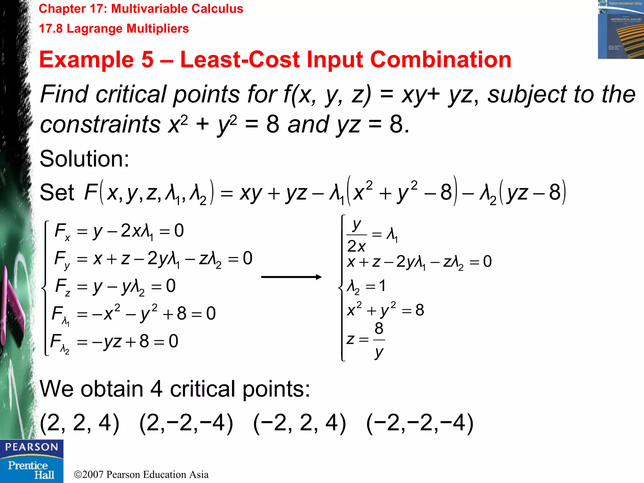 Chapter 17 - Multivariable Calculus | PPT