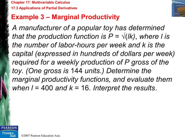 Chapter 17 - Multivariable Calculus | PPT