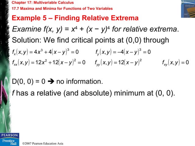 Chapter 17 - Multivariable Calculus | PPT