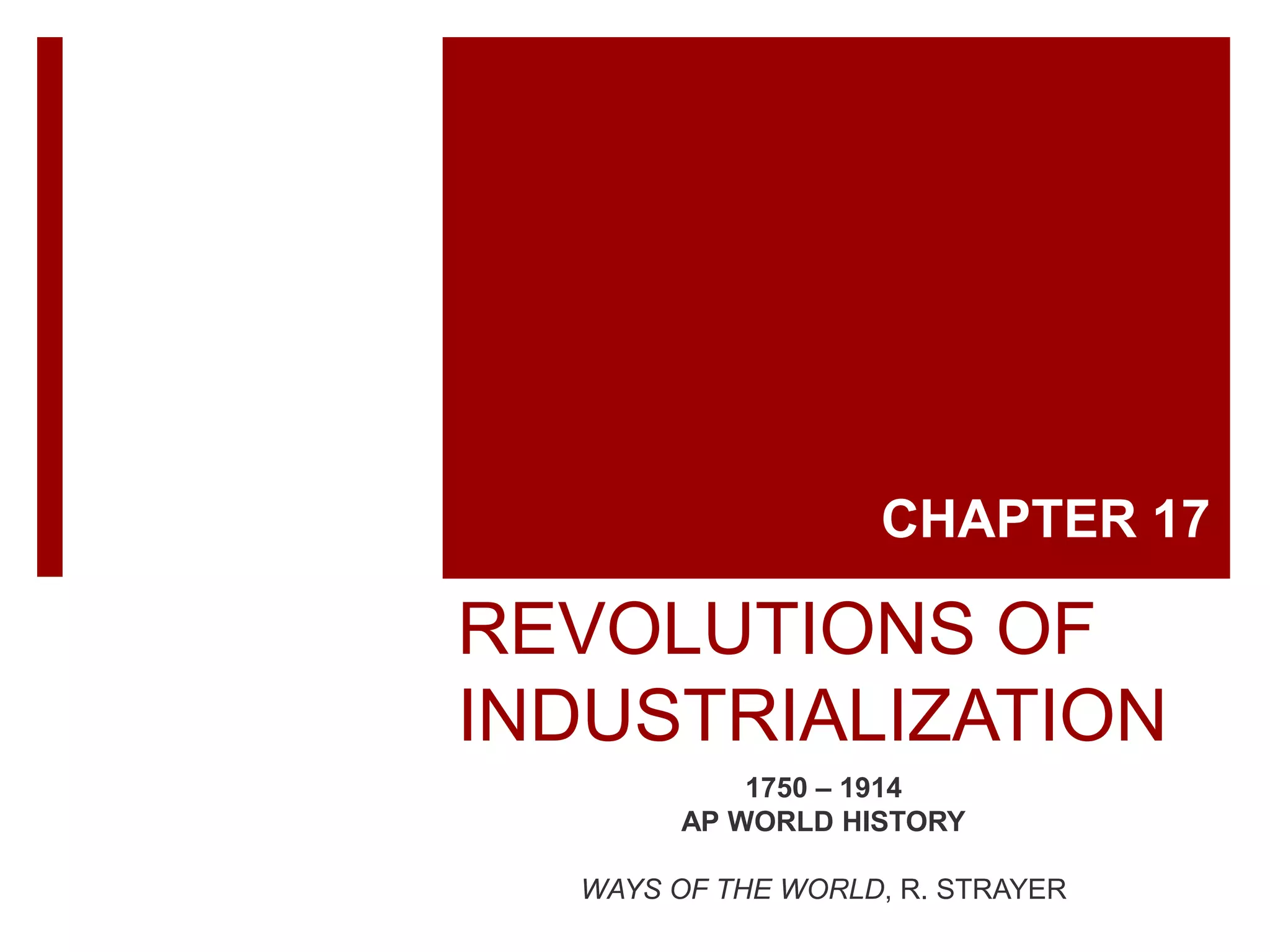 AP WORLD HISTORY: Chapter 17 Revolutions of Industrialization 1750-1914 ...