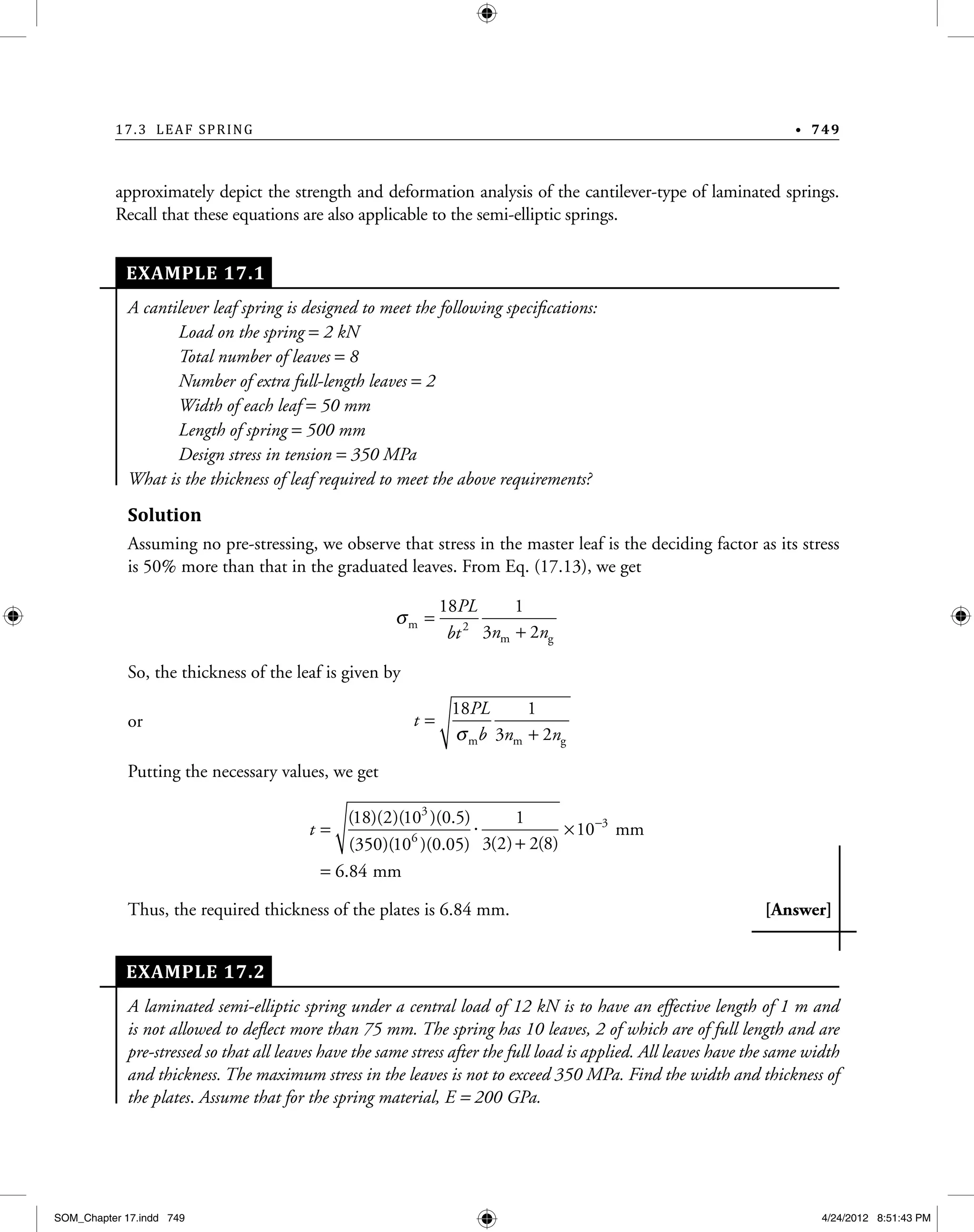 Chapter 17(leaf springs) | PDF