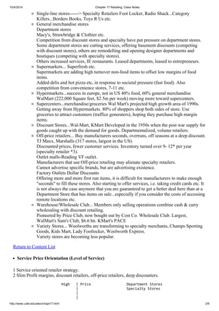 Chapter 17 retailing, class notes | PDF