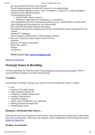 Chapter 17 retailing, class notes | PDF