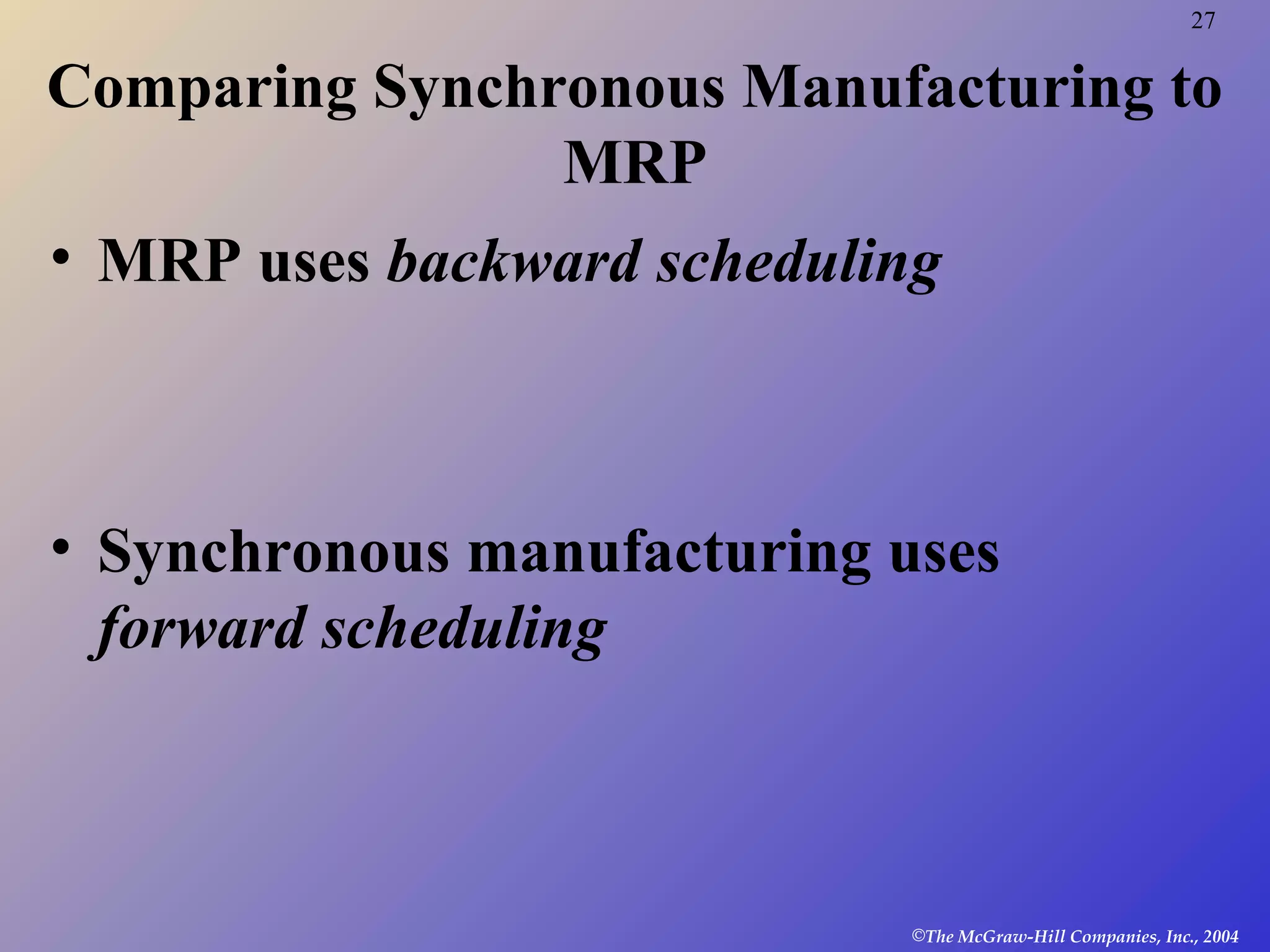 synchronous manufacturing and the theory of constraints | PPT