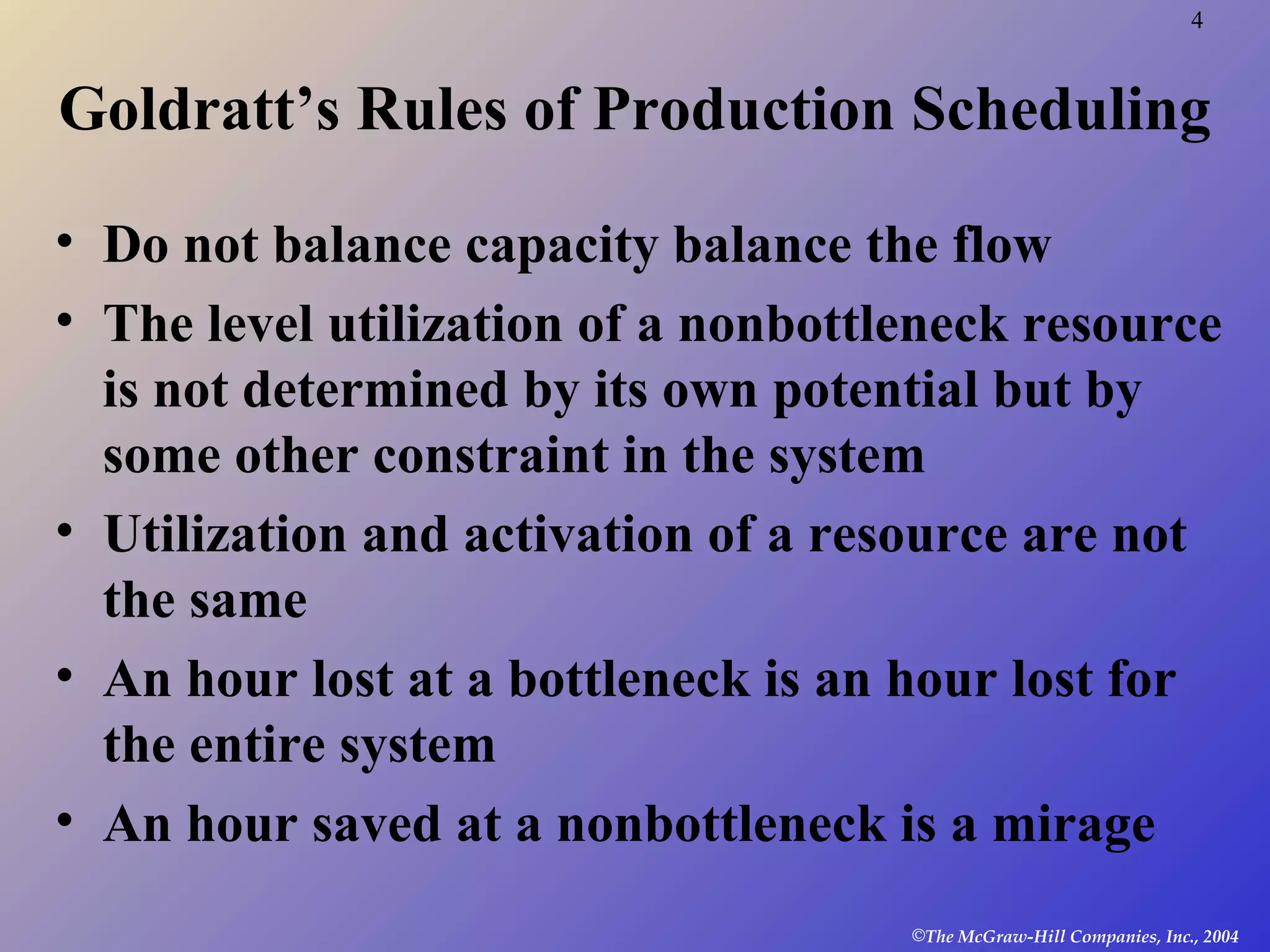 synchronous manufacturing and the theory of constraints | PPT