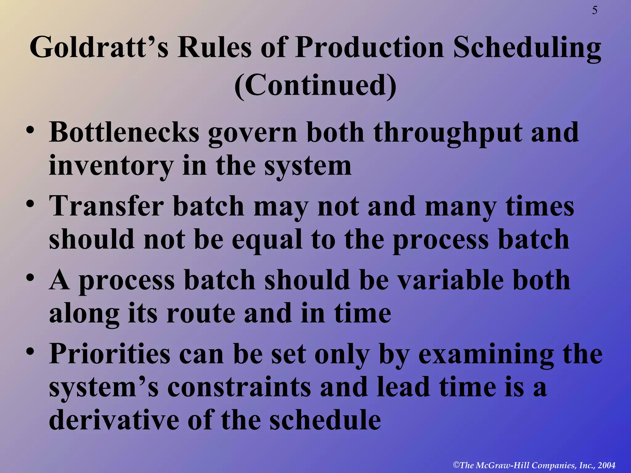 synchronous manufacturing and the theory of constraints | PPT