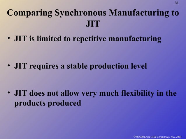 synchronous manufacturing and the theory of constraints | PPT