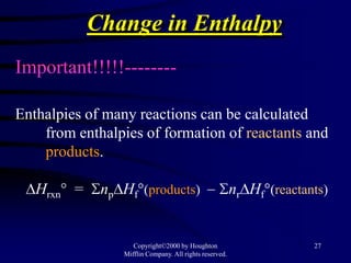 Chapter 17 thermochemistry sections 17.3 & 17.4 | PPT