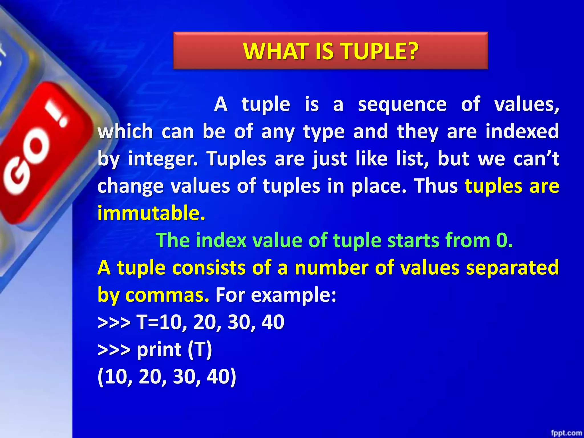Chapter 17 Tuples | PPT