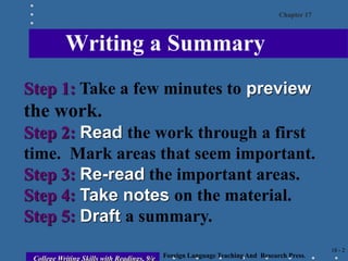 Chapter 17 Writing a Summary.ppt