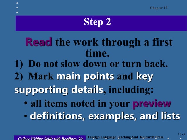 Chapter 17 Writing a Summary.ppt | College Planning | College Education