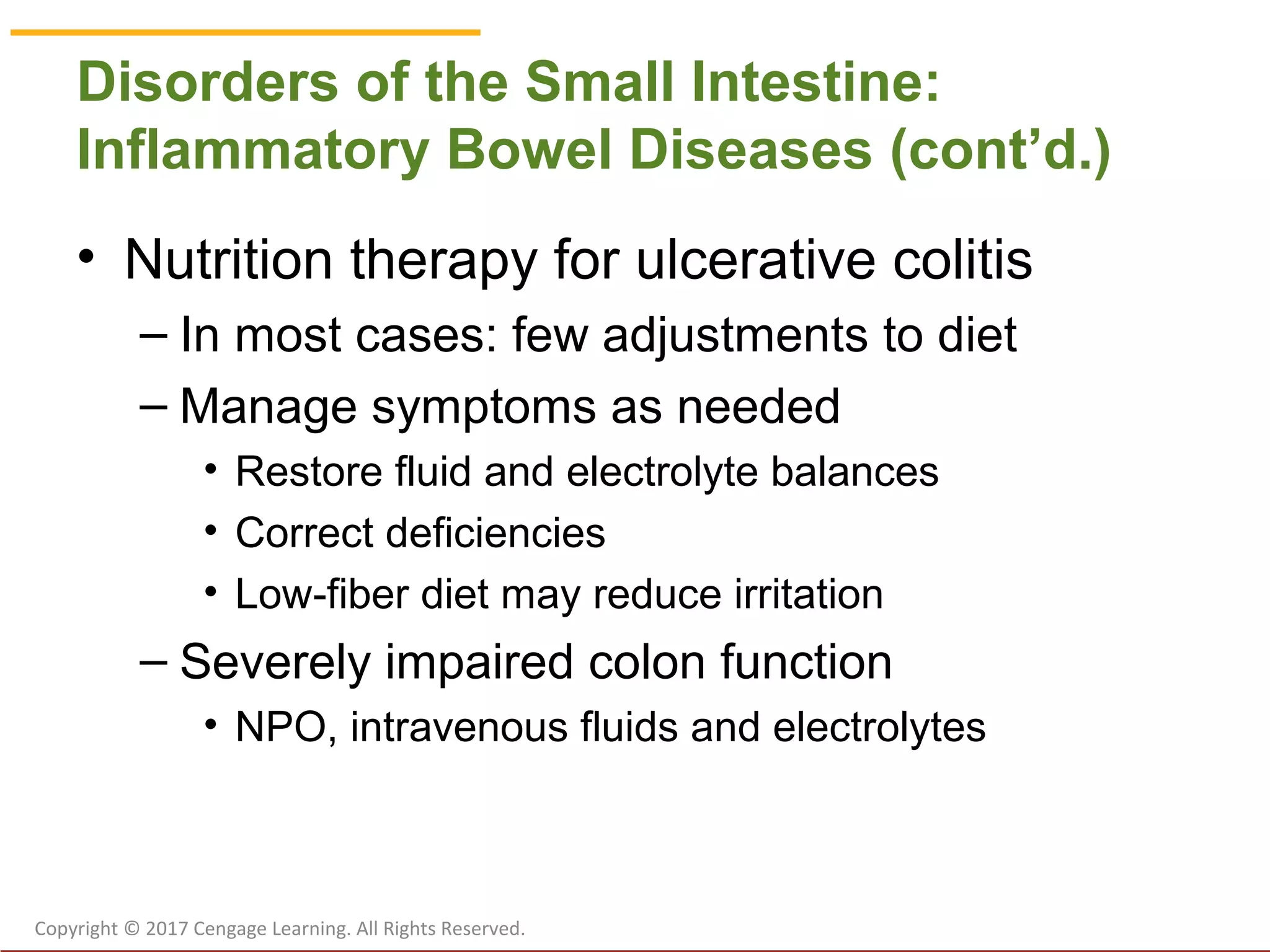Chapter 18 Nutrition and Lower Gastrointestinal Disorders | PPT