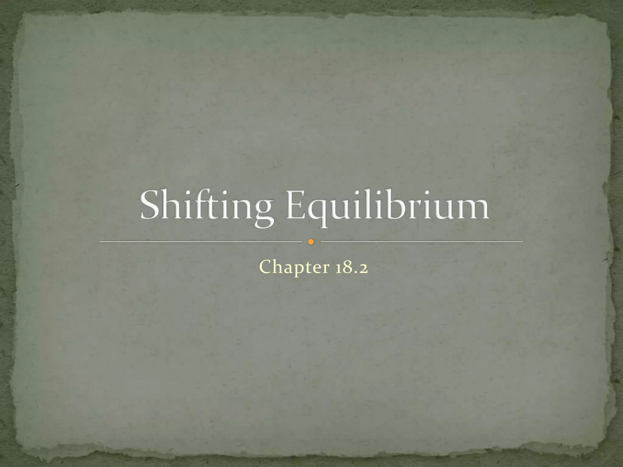 Chapter 18.2 : Shifting Equilibrium | PPTX