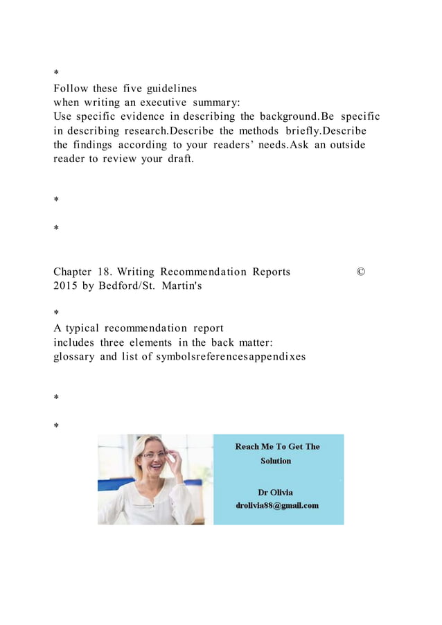Chapter 18. Writing Recommendation Reports | DOCX | Science