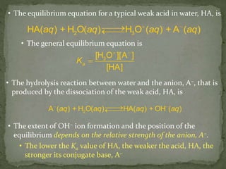 Chapter 18.3 : Equilibria of Acids, Bases, and Salts | PPTX