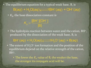 Chapter 18.3 : Equilibria of Acids, Bases, and Salts | PPTX
