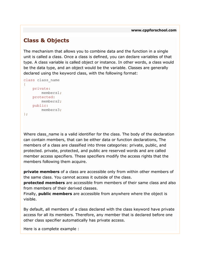 Chapter18 class-and-objects | PDF