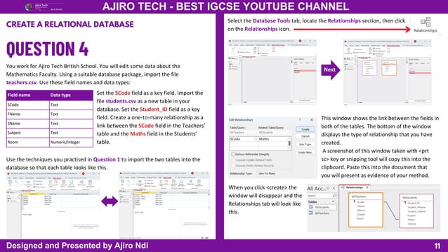 IGCSE ICT (0417/0983) - Databases - Ajiro Tech | PDF