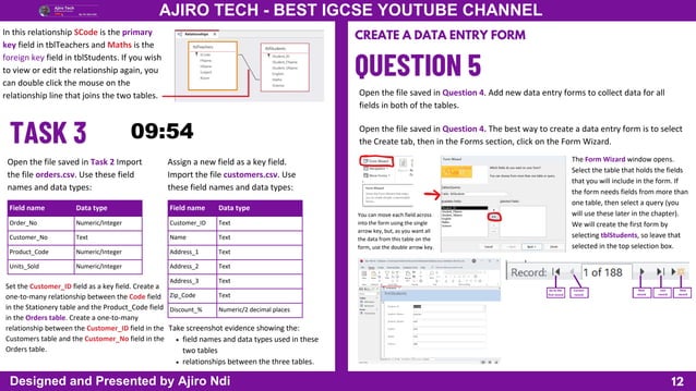 IGCSE ICT (0417/0983) - Databases - Ajiro Tech | PDF