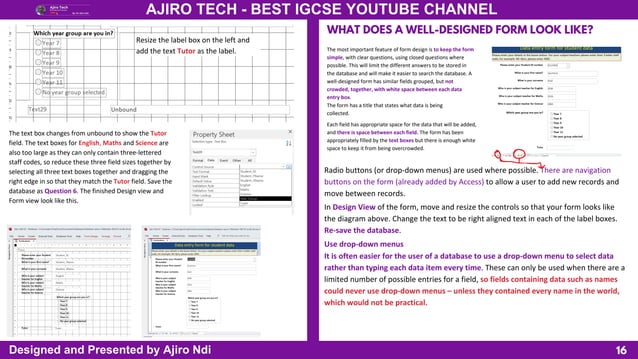 IGCSE ICT (0417/0983) - Databases - Ajiro Tech | PDF