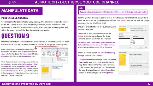 IGCSE ICT (0417/0983) - Databases - Ajiro Tech | PDF
