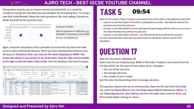 IGCSE ICT (0417/0983) - Databases - Ajiro Tech | PDF