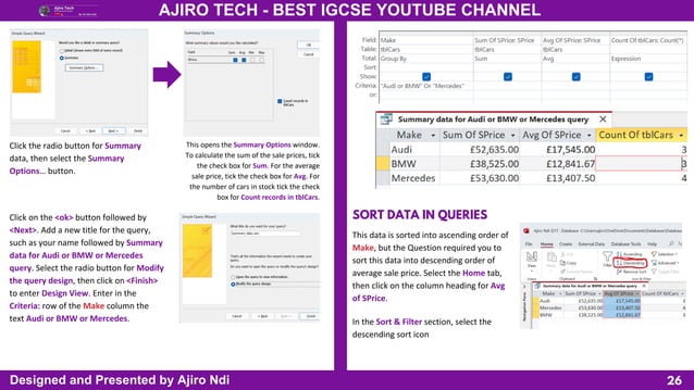 IGCSE ICT (0417/0983) - Databases - Ajiro Tech | PDF
