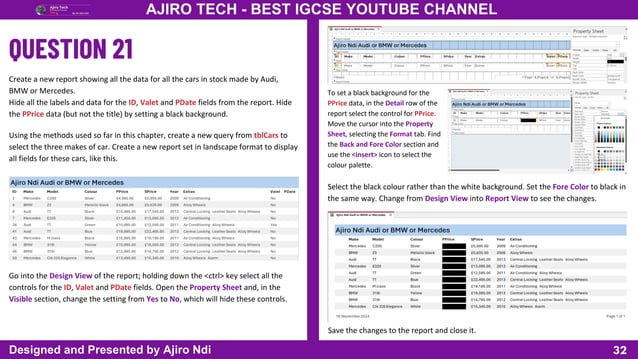 IGCSE ICT (0417/0983) - Databases - Ajiro Tech | PDF