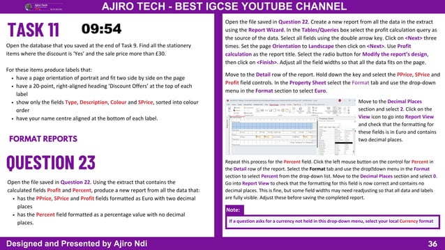 IGCSE ICT (0417/0983) - Databases - Ajiro Tech | PDF