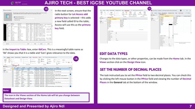 Igcse Ict 04170983 Databases Ajiro Tech Ppt
