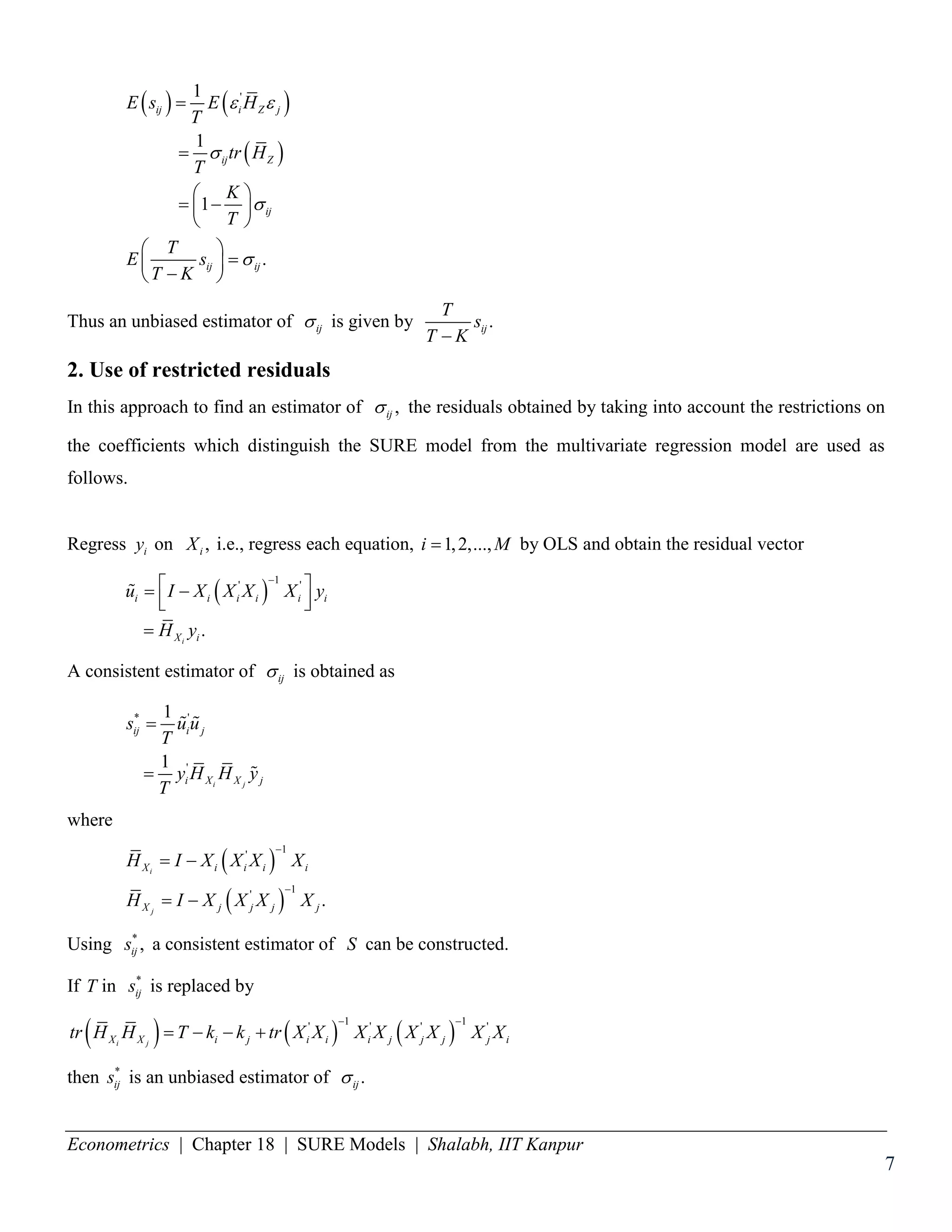Chapter18 econometrics-sure models | PDF | Physics | Science