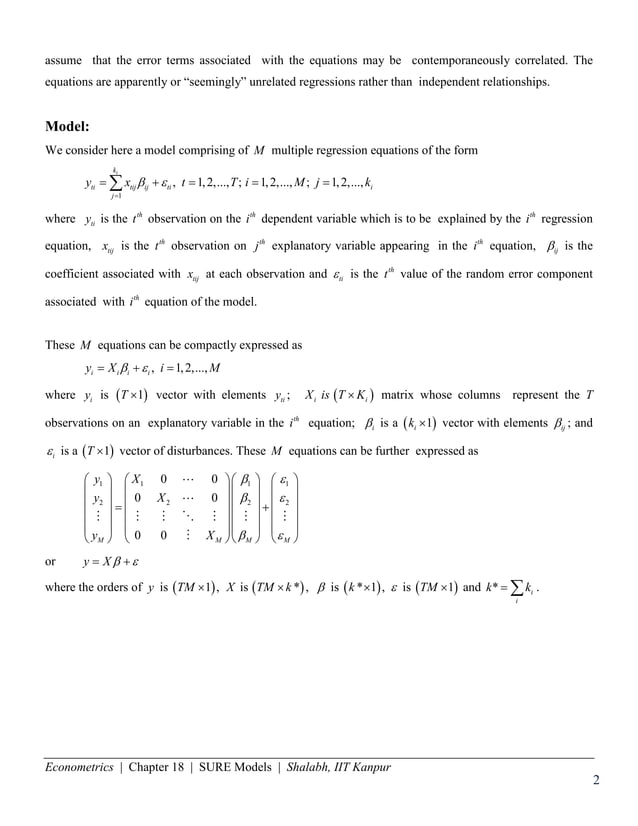 Chapter18 econometrics-sure models | PDF