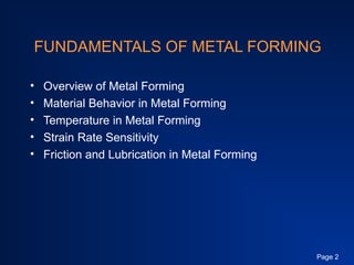 Chapter 18-Fundamentals of Metal Forming | PPT