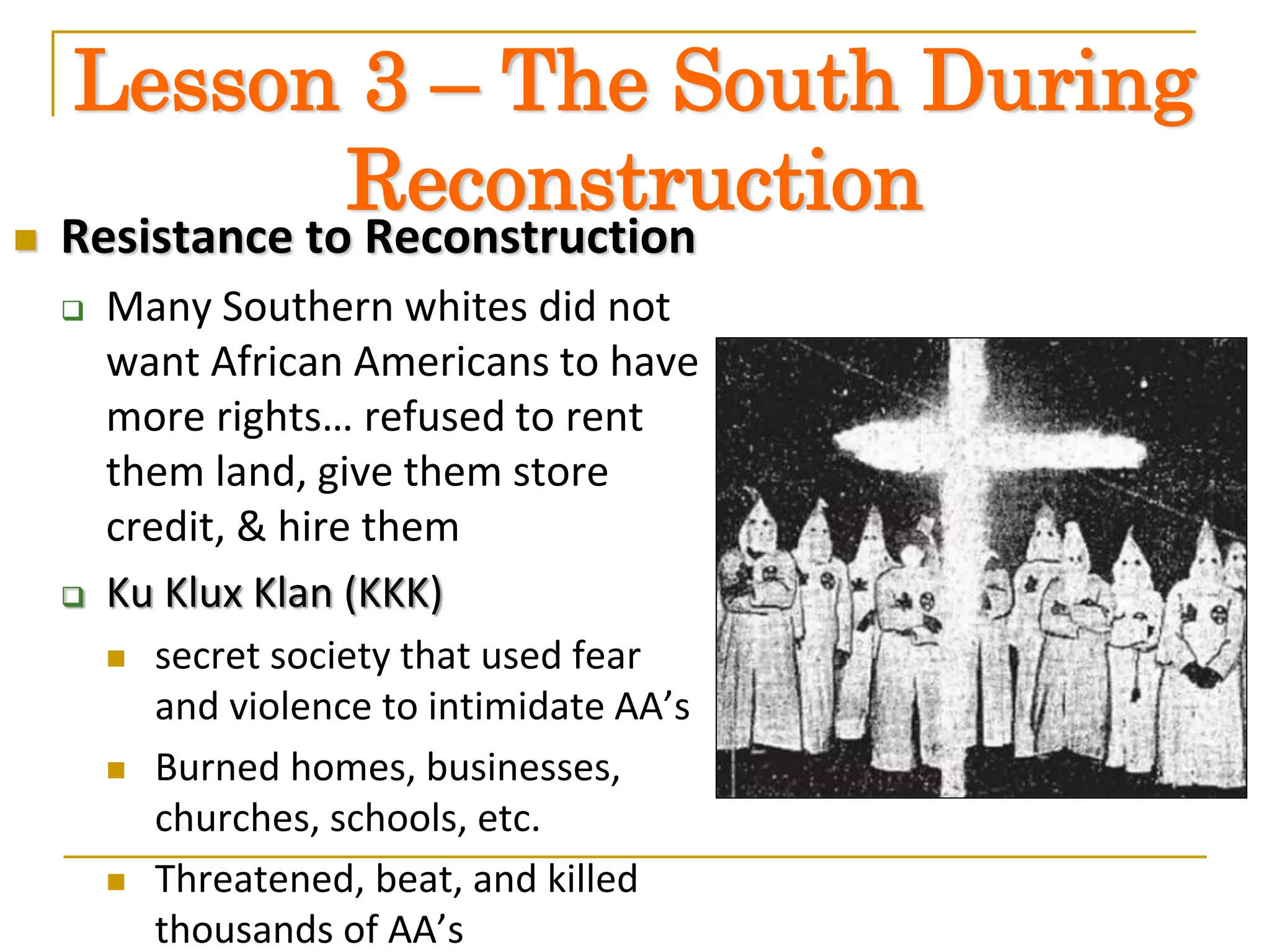 Chapter 18 the reconstruction era | PPTX