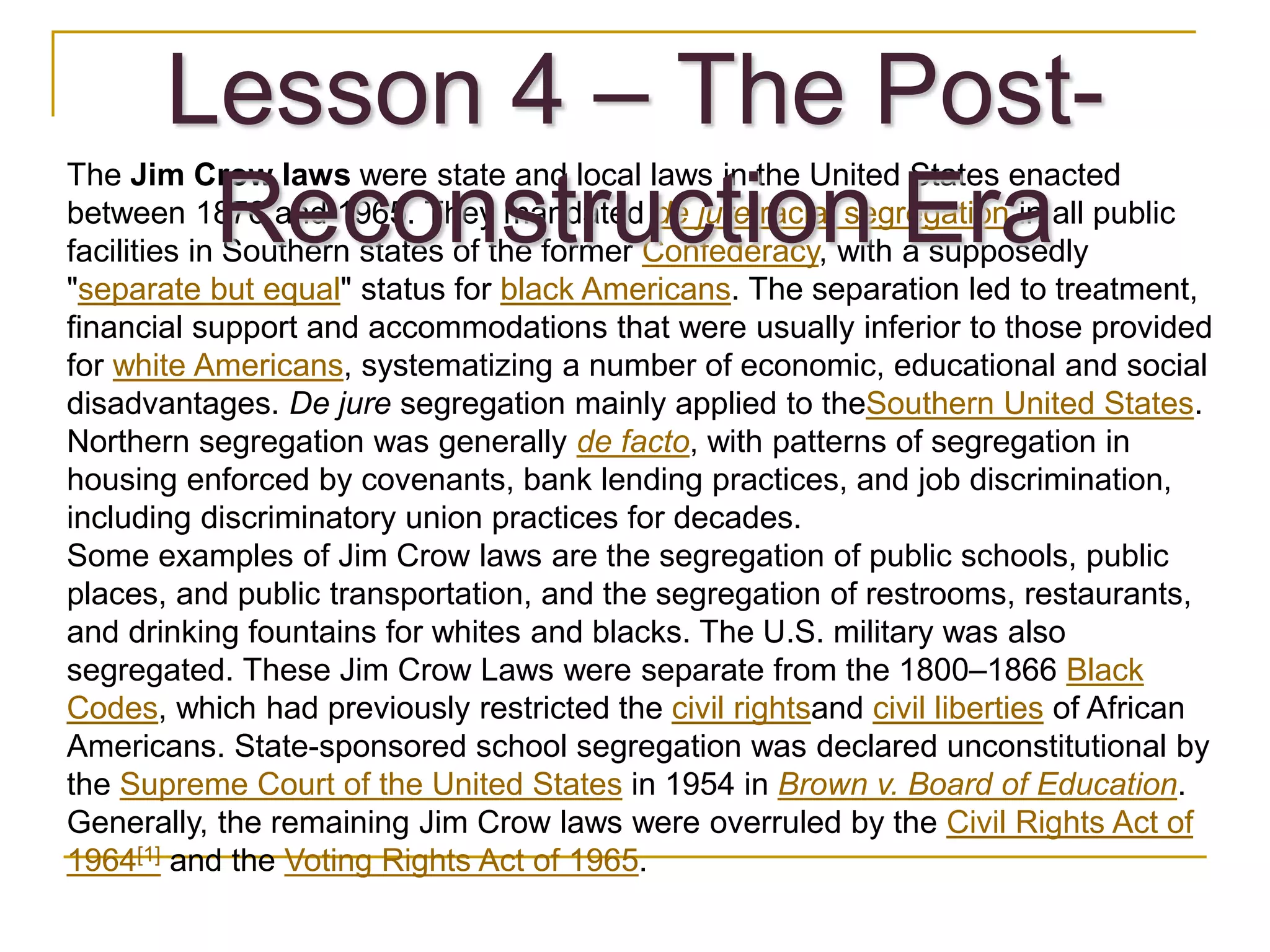 Chapter 18 the reconstruction era | PPTX