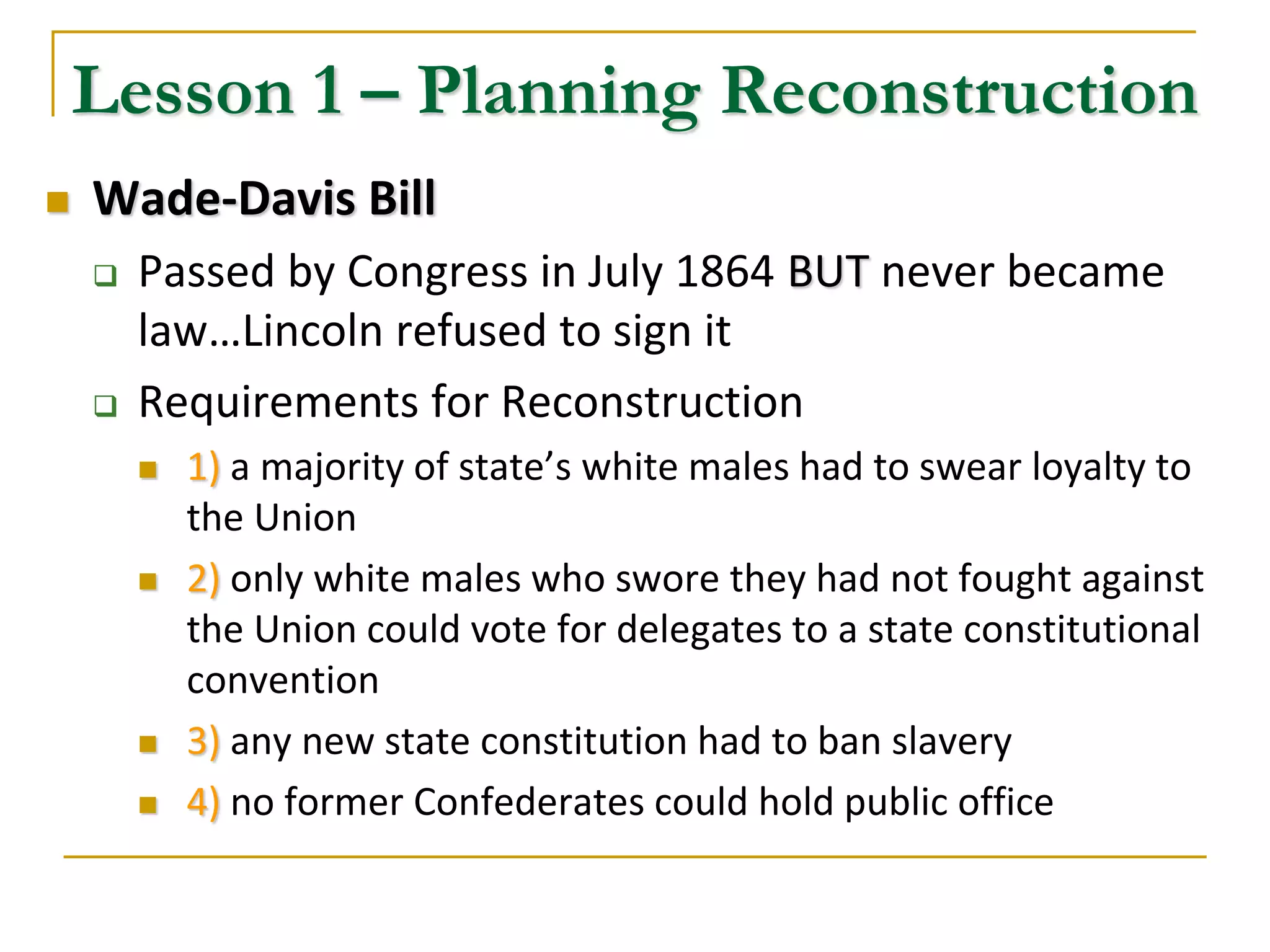 Chapter 18 the reconstruction era | PPTX