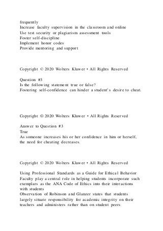 Chapter 18 Academic Integrity in Nursing Education Is it De | DOCX