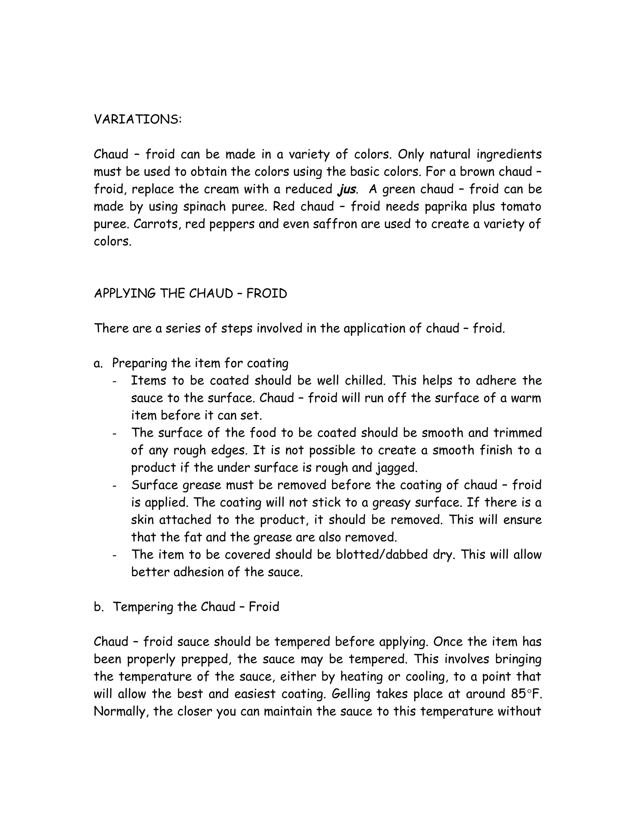 Chapter 18 chaud froid | DOC