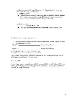 Chemistry - Chp 18 - Reaction Rates and Equilibrium - Notes | DOC