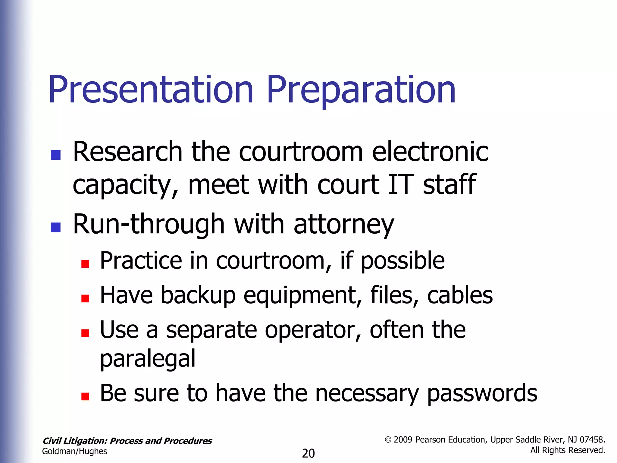 Chapter 18 eighteen the electronic courtroom and trial presentation | PPTX